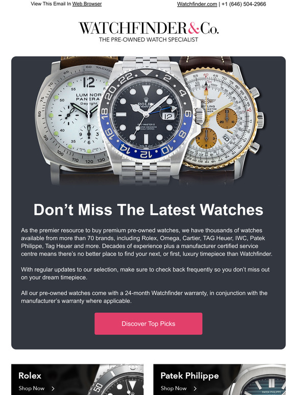 Watchfinder: Don’t Miss The Latest Watches | Milled