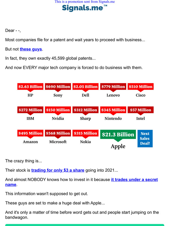 Signals: Patent-Hoarding Company Holds Tech Industry HOSTAGE With $3 ...