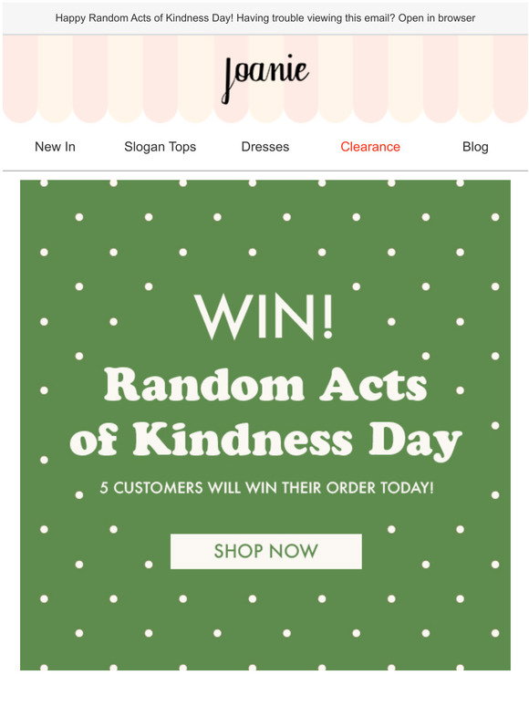Joanie Clothing: 🌈 WIN Your Order - Today Only! | Milled