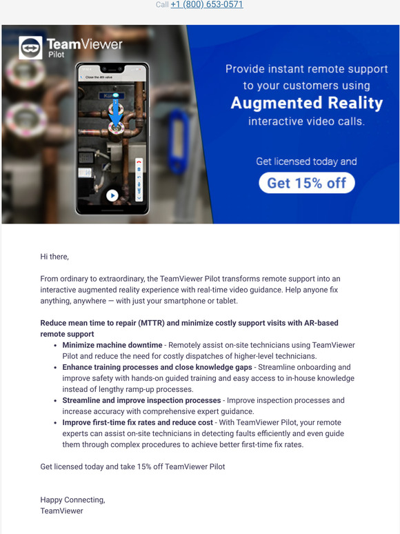 TeamViewer: 15% off on TeamViewer Pilot - Augmented Reality based ...