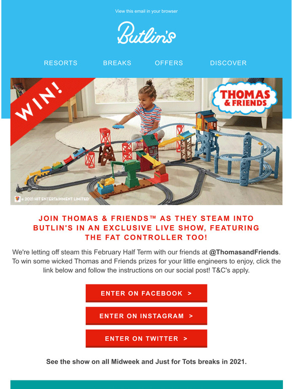 Butlins: Thomas & Friends prizes to be won! | Milled