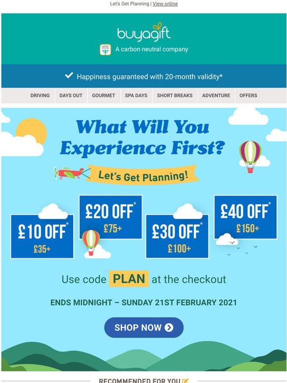 Buyagift: What Will You Experience First? Offer Inside... | Milled