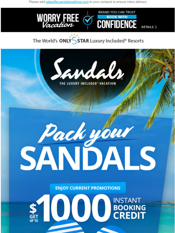 Sandals Resorts: Pack Your Sandals for a Sunsational Vacation | Milled