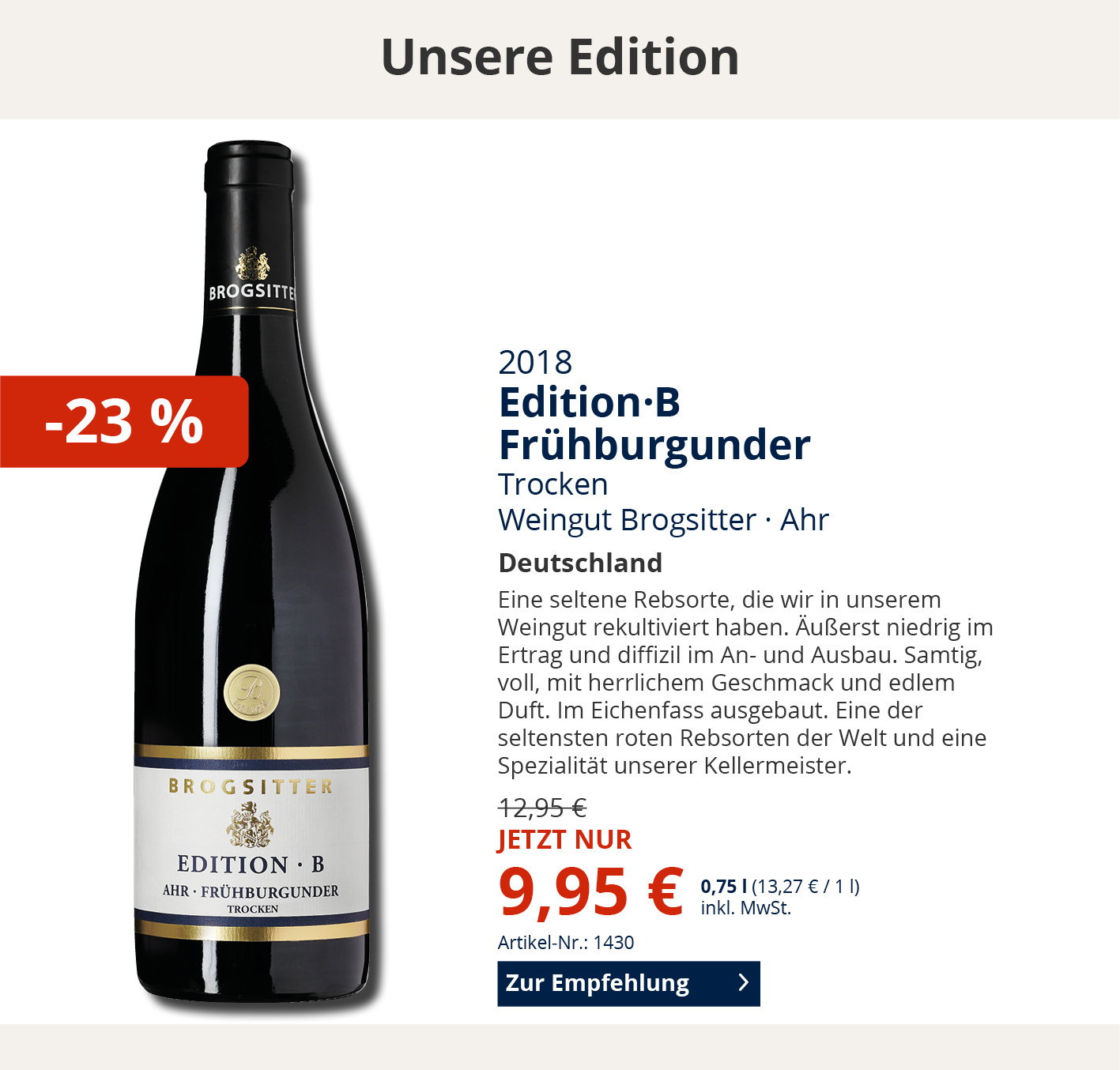 Brogsitter: Der Neue zum Kennenlernpreis: Les Annereaux Bio-Wein von ...