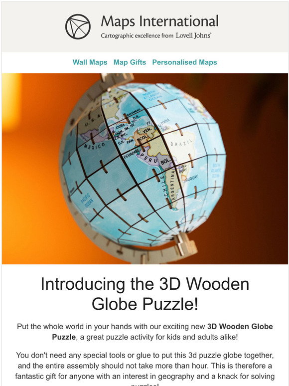 Maps International: Introducing the all-new 3D Wooden Globe Puzzle! 🌎 ...