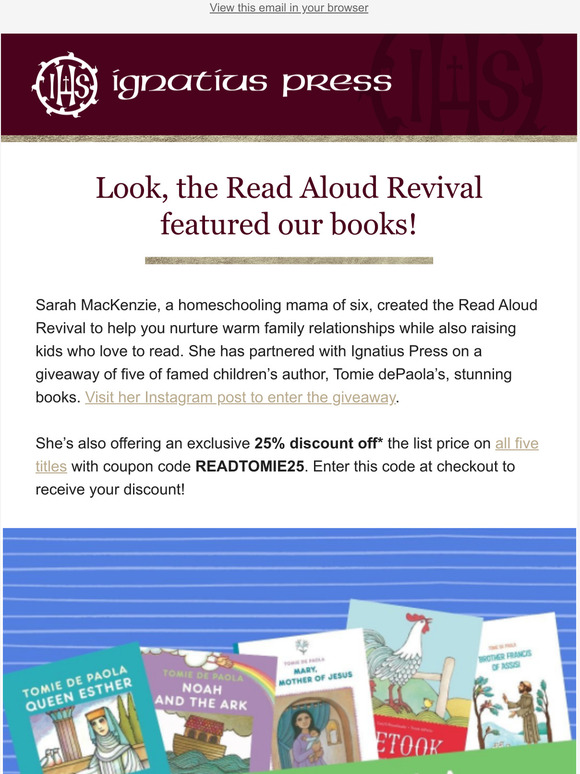 Ignatius Press: Help your kids fall in love with reading with Tomie ...