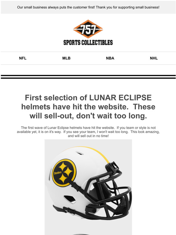 757 Sports Collectibles: LUNAR ECLIPSE helmets are in! They look sharp ...