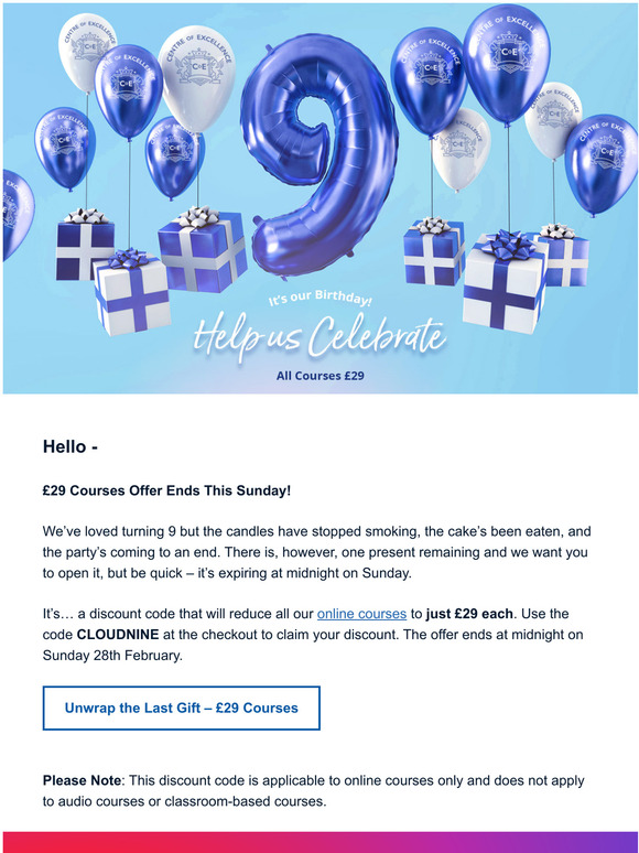 Centre of Excellence: Celebrate CoE's 9th birthday! | Milled