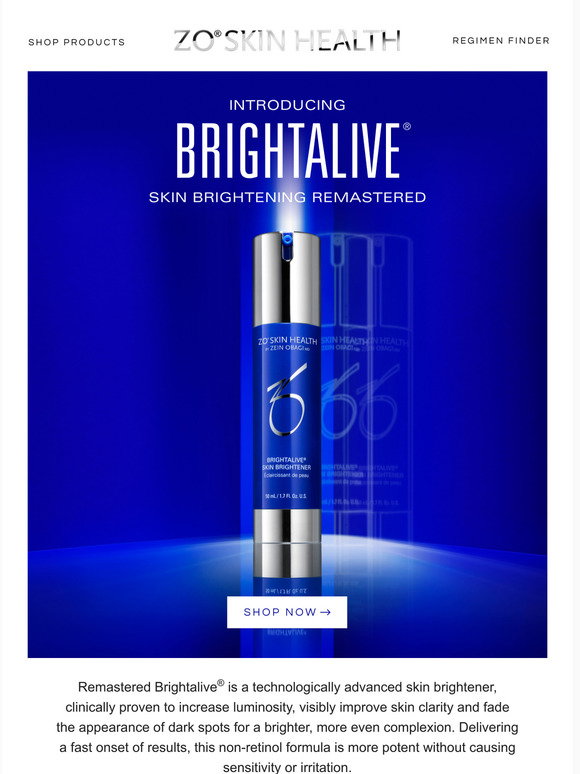 ZO Skin Health: Introducing Our Remastered Brightalive Skin Brightener ...
