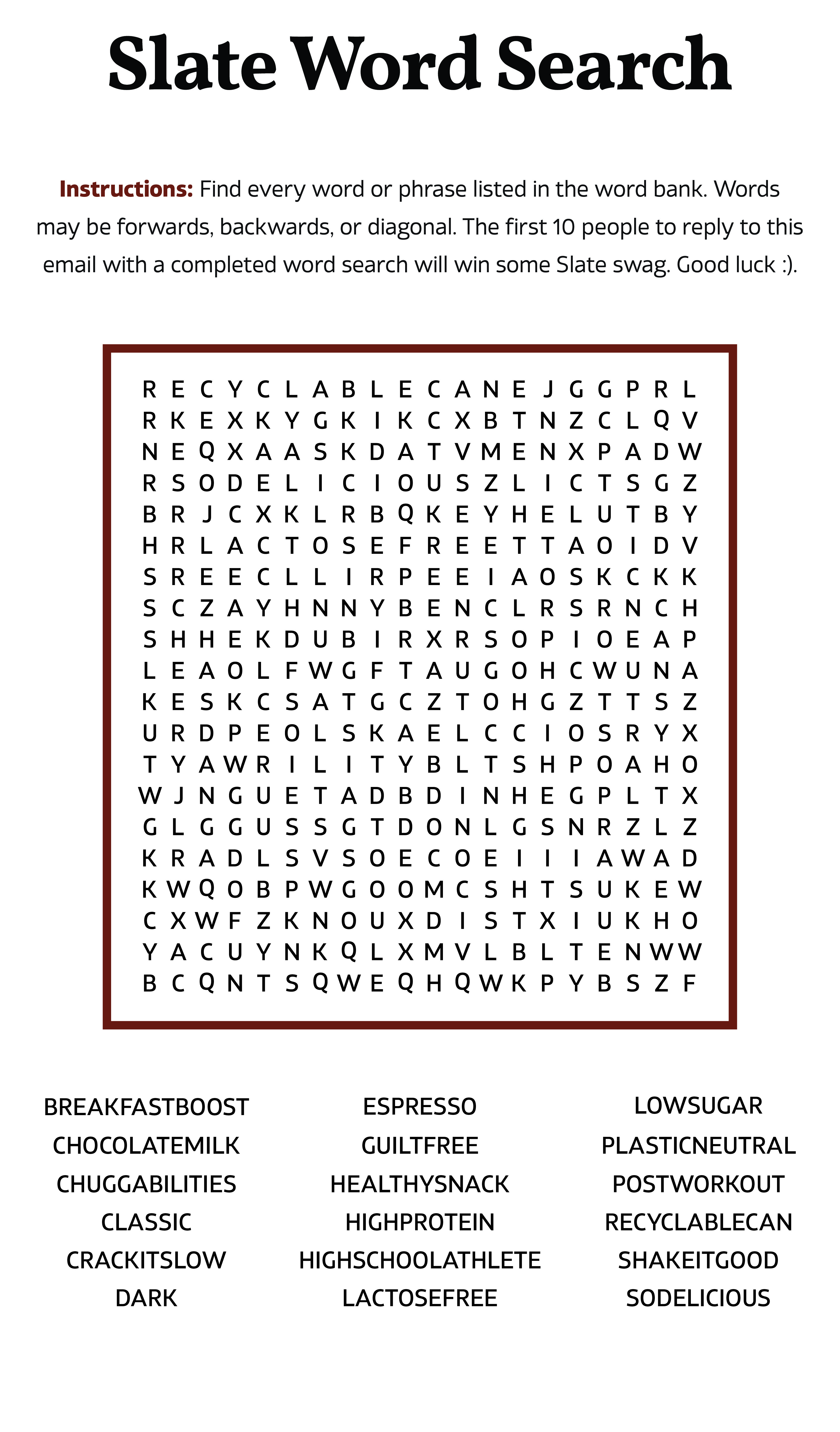 Slate Milk: Nearly Impossible Slate Word Search | Milled