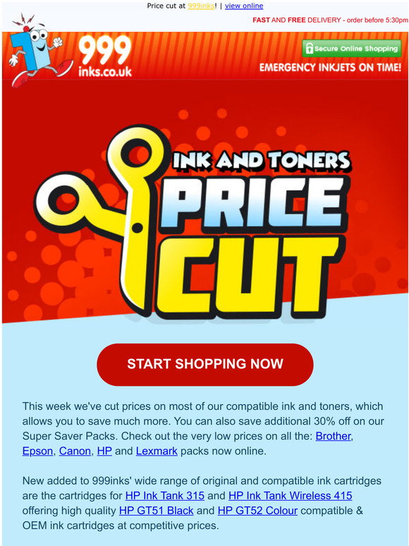 999inks: Ink and Toner Prices Cut | Milled