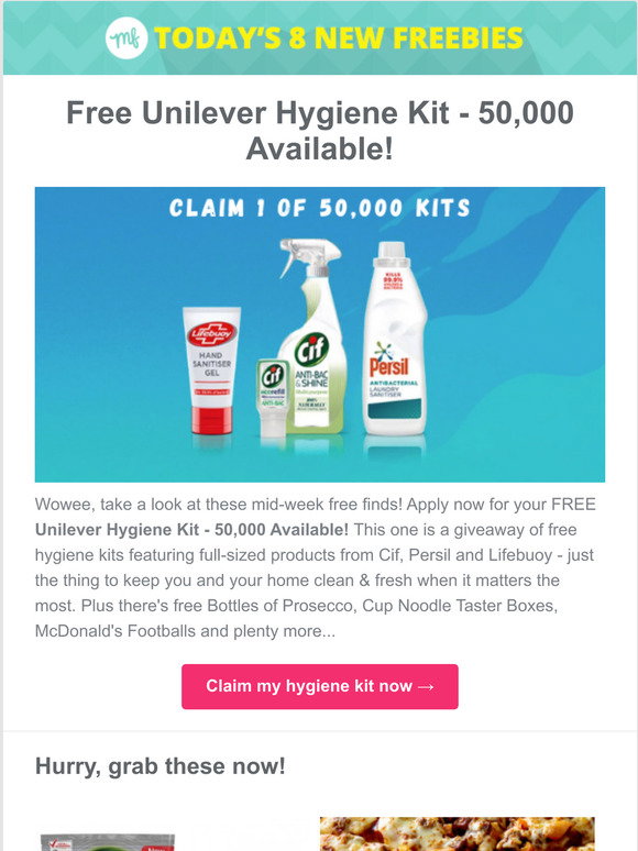 MagicFreebies: Free Unilever Hygiene Kit - 50,000 Available! | Milled