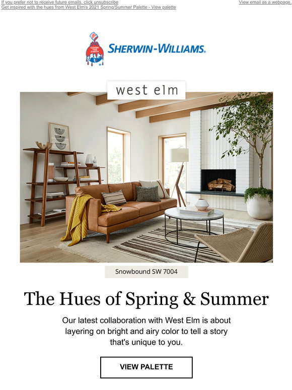 Sherwin Williams Home: West Elm's NEW Color Palette! | Milled