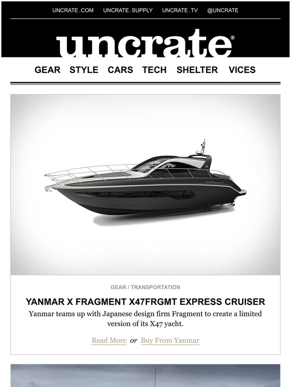Uncrate: Yanmar x Fragment X47FRGMT Express Cruiser & more | Milled