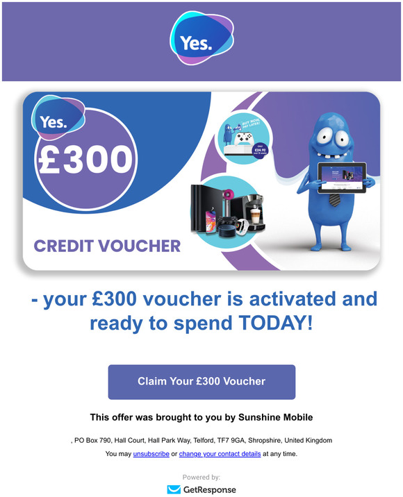 Sunshine Mobile: -your 300 Voucher is enclosed | Milled