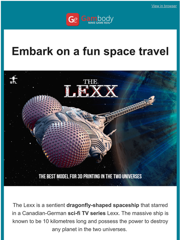 Gambody: 3D Printing Lexx Ship for Sci-fi Classics Fans | Milled