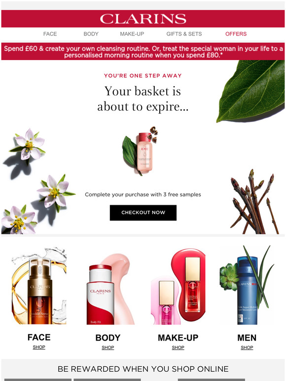 Clarins: Your Clarins order is waiting for you | Milled