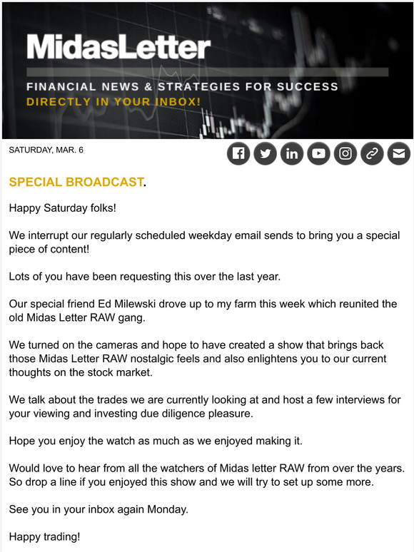 Midas Letter: SPECIAL BROADCAST: The Return of Midas Letter RAW | Milled