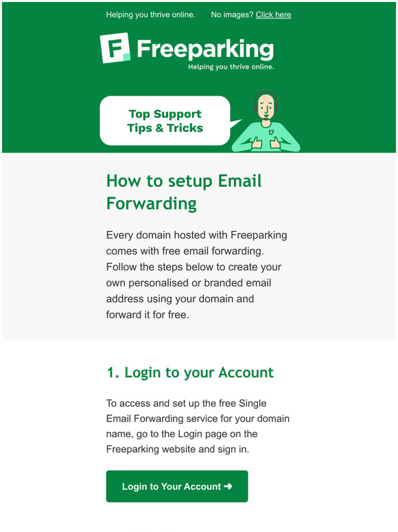 Freeparking: How to setup free email forwarding | Milled