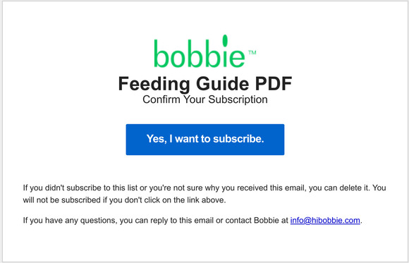 Bobbie: Confirm Your Subscription | Milled