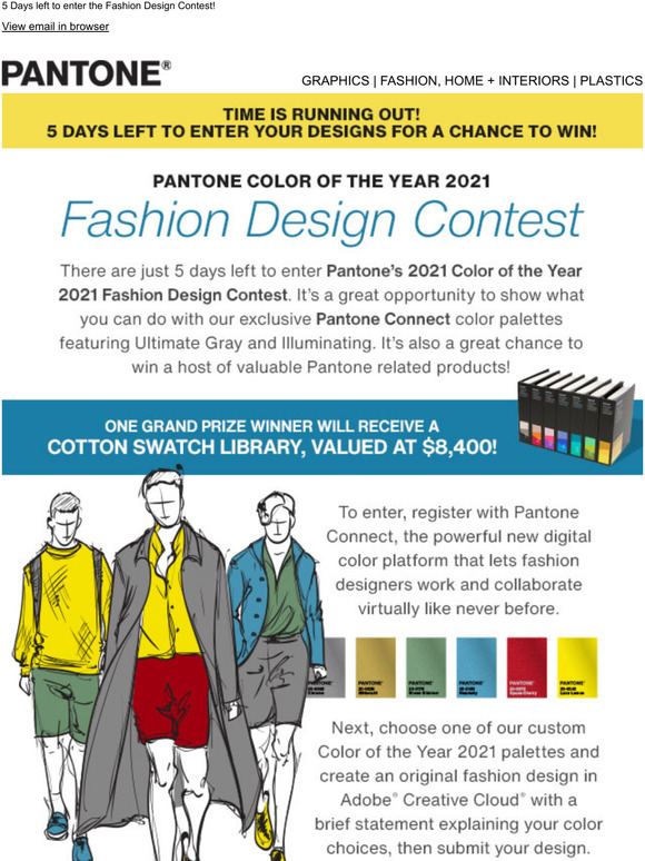 Pantone: Time is running out for entering the Pantone Fashion Design ...
