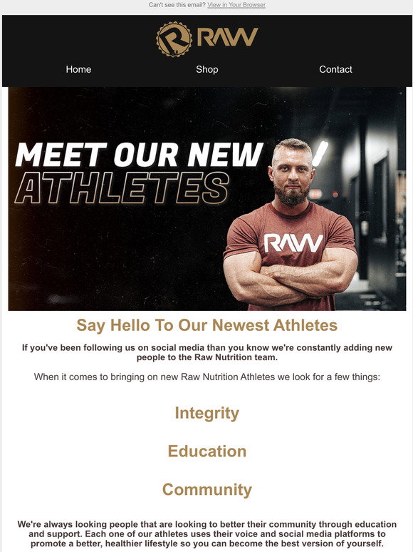Raw Nutrition: Meet Our New Athletes! | Milled