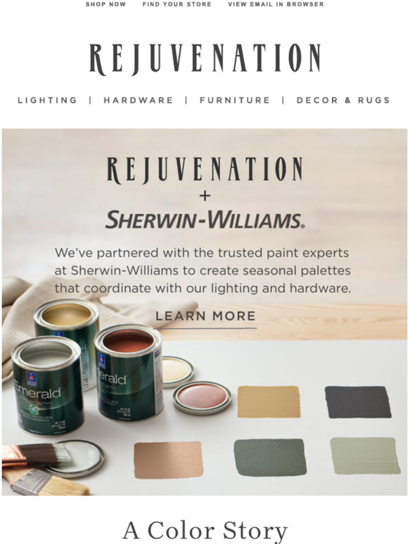 Rejuvenation: Introducing: New Rejuvenation + Sherwin-Williams color ...