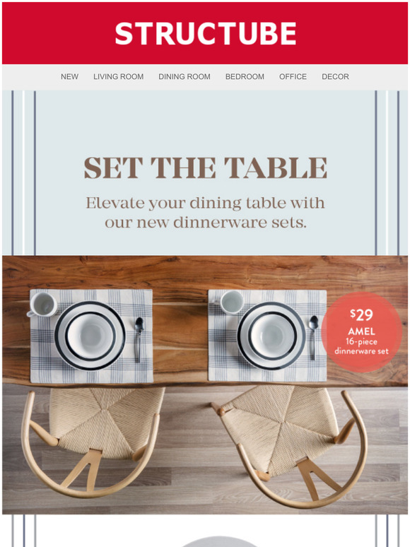 Structube: Set a table youll love with our NEW DINNERWARE SETS! | Milled