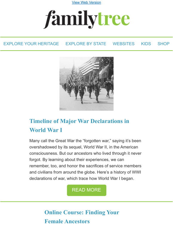 Family Tree Magazine: A Timeline of Major Declarations in WWI | Milled