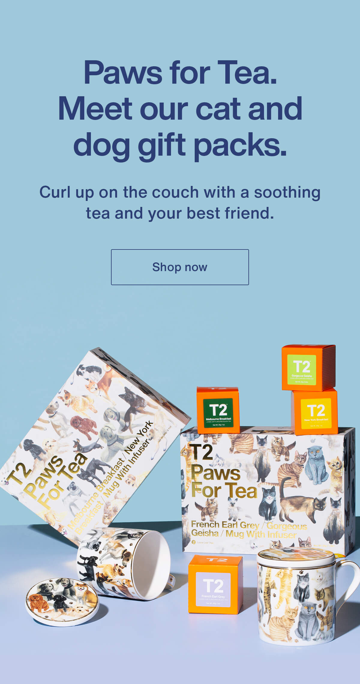 T2 Tea: Classic teas paired with a cat or dog tea mug | Milled