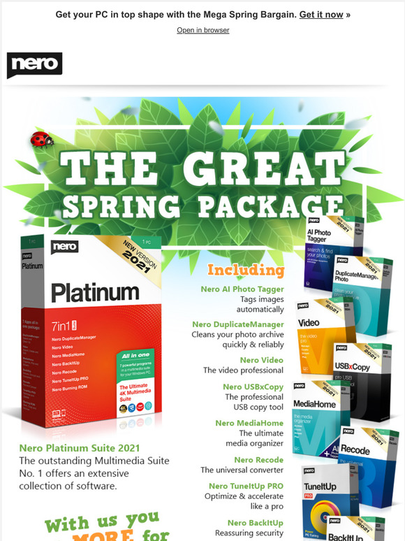 Nero: Save 89% now: The big Nero spring bundle is here! | Milled