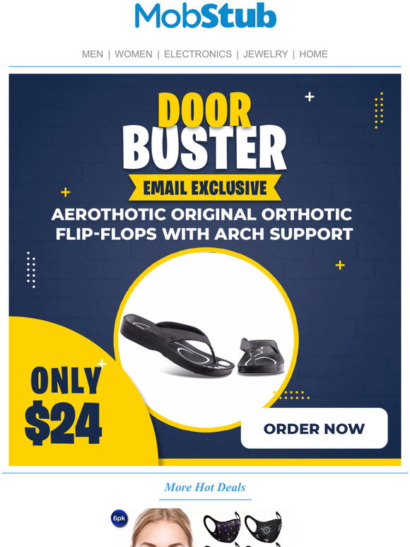 MobStub: DOORBUSTER ~ Original Orthotic Flip-Flop Sandals with Arch ...