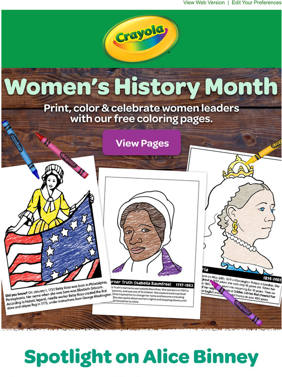 Crayola: Celebrate Womens History Month | Milled