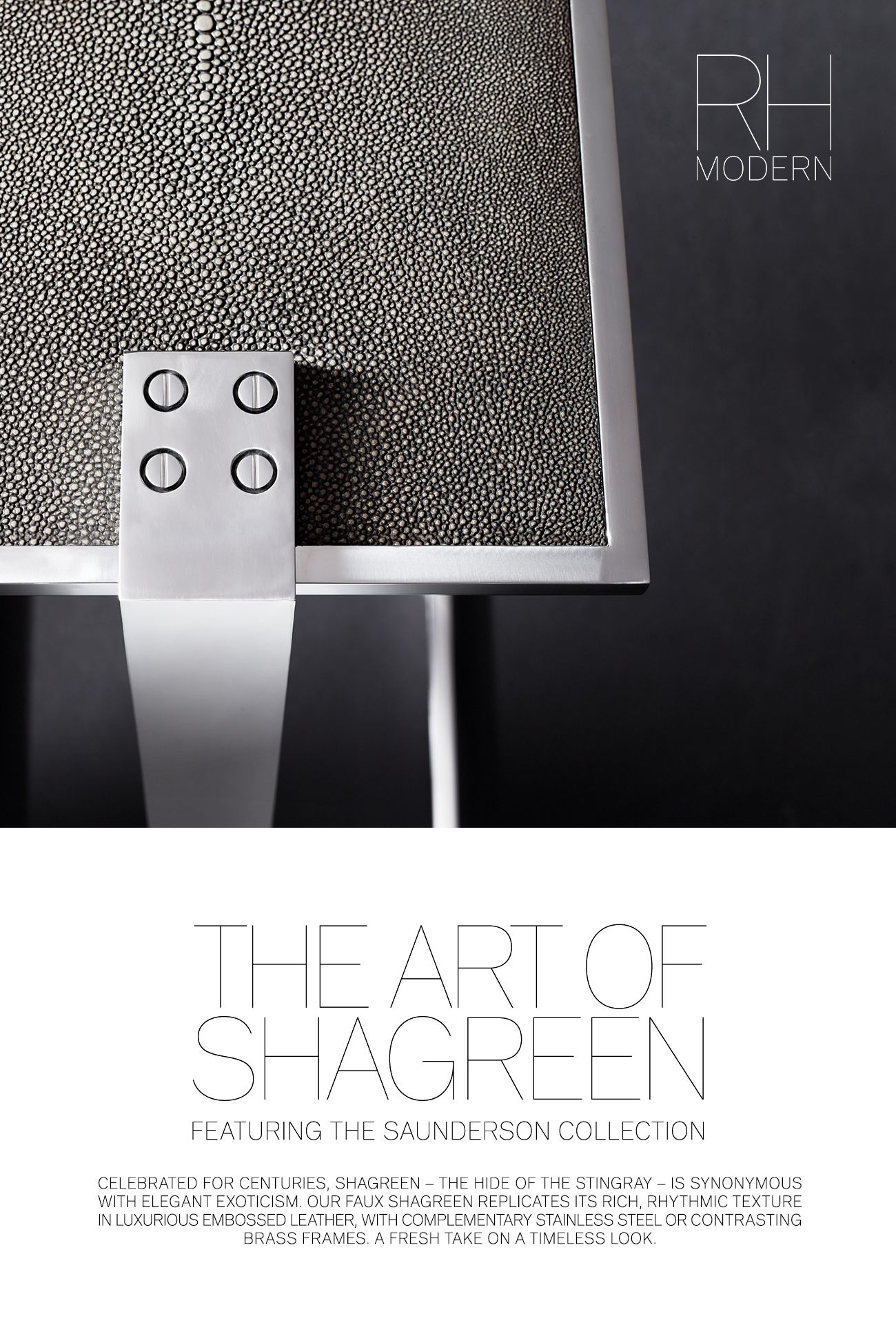 Restoration Hardware: The Saunderson Shagreen Collection in Rich ...