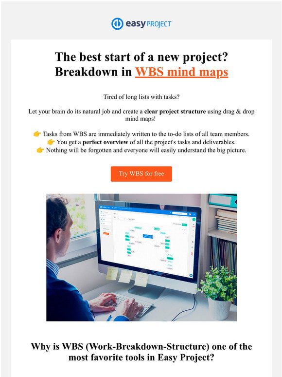 Easy Project: New project? Break it down in WBS mind map | Milled