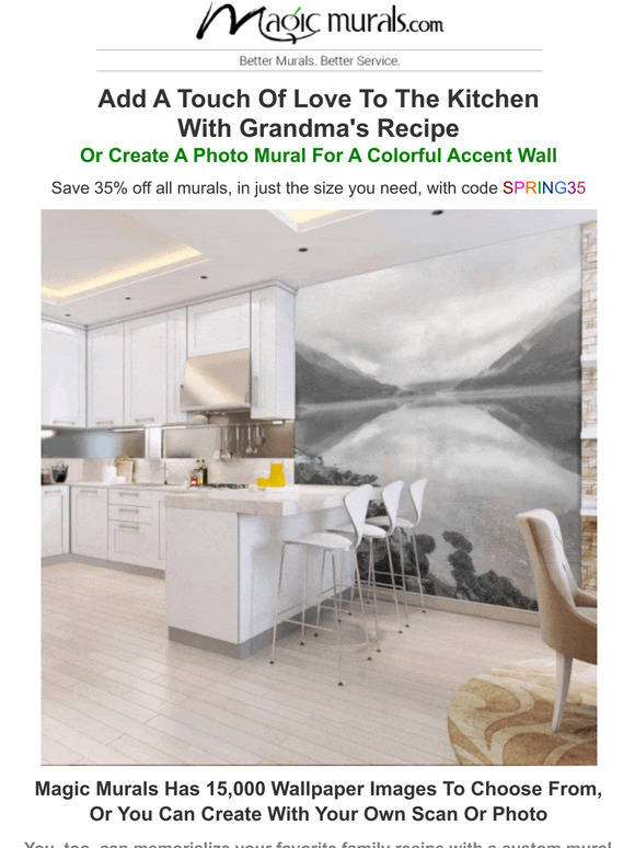Magic Murals: Put Grandma's Recipe or a POP of Color in Your Kitchen 35 ...