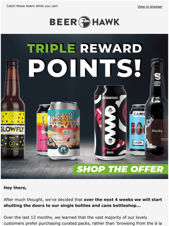 Beer Hawk: Our Bottleshop Blowout has begun! | Milled