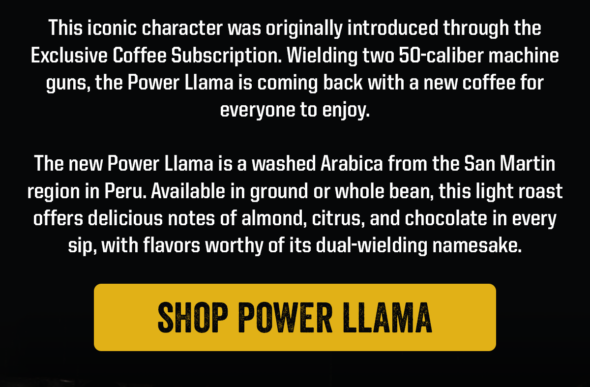 Black Rifle Coffee: Power Up with Our Newest Coffee Power Llama | Milled