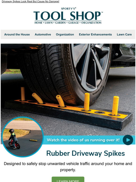 Sporty's Tool Shop: These Rubber Driveway Spikes Stop Unwanted Traffic ...