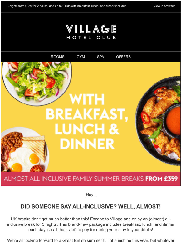 Village Hotels: NEW! Almost all-inclusive Summer Family Breaks! | Milled