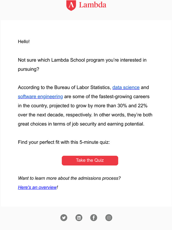 Lambda School: Take the quiz: which program is best for you? | Milled