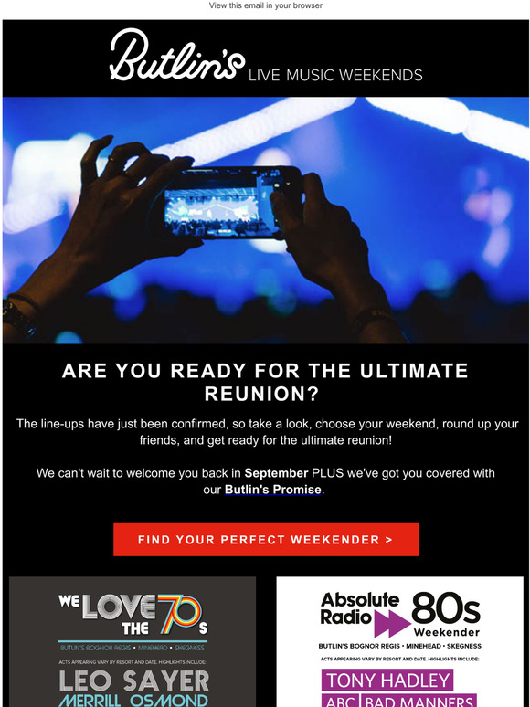 Butlin's: The line-ups have been confirmed! | Milled