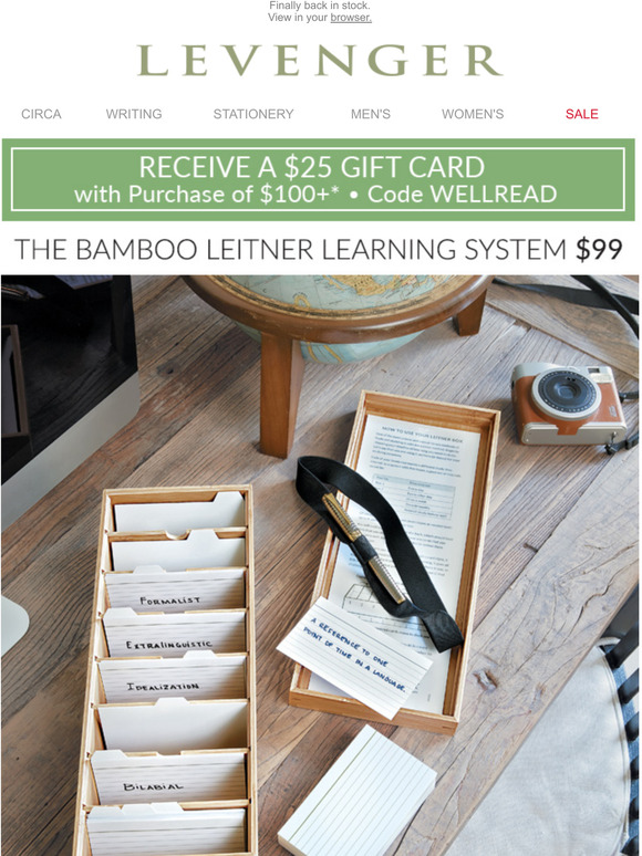 Levenger: Think Outside The Box. The Bamboo Leitner System. | Milled