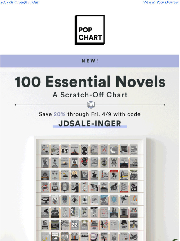 Pop Chart Lab: NEW: 100 Novels Scratch-Off Chart | Milled