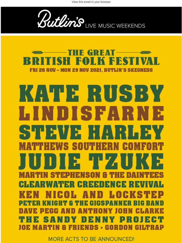 Butlins Live Music Weekends: We Love the 70s - new line-up just ...