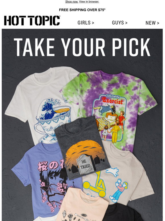 Hot Topic: Mix up your tee drawer with new styles. | Milled