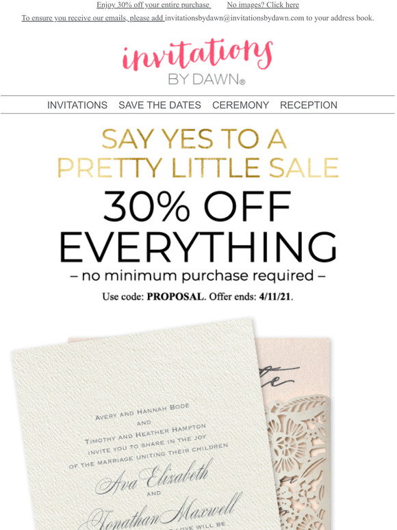 Invitations By Dawn: This Proposal Expires Tonight | Milled