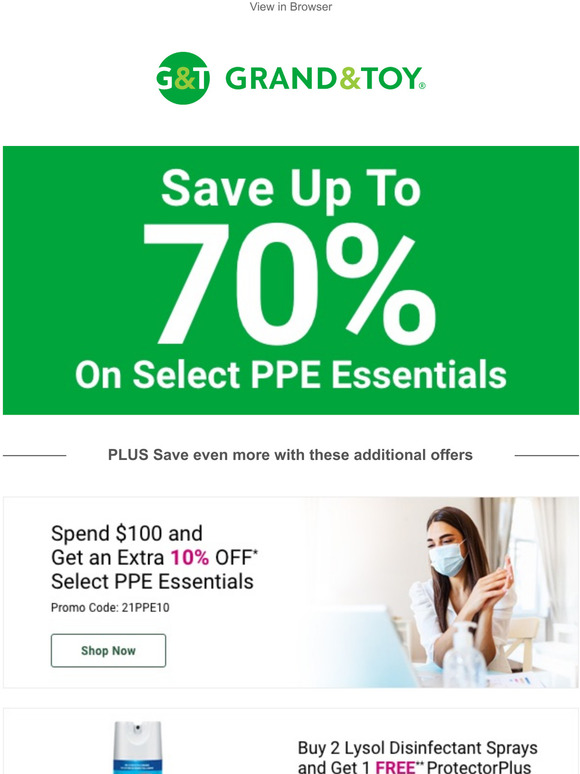 Grand & Toy: PPE Blowout! | Milled