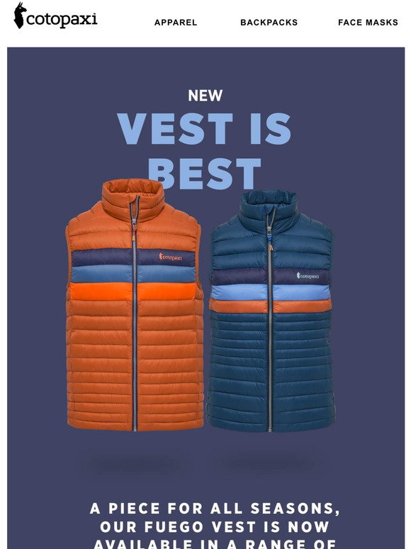 Cotopaxi: Our Signature Vest, Now in New Colors | Milled