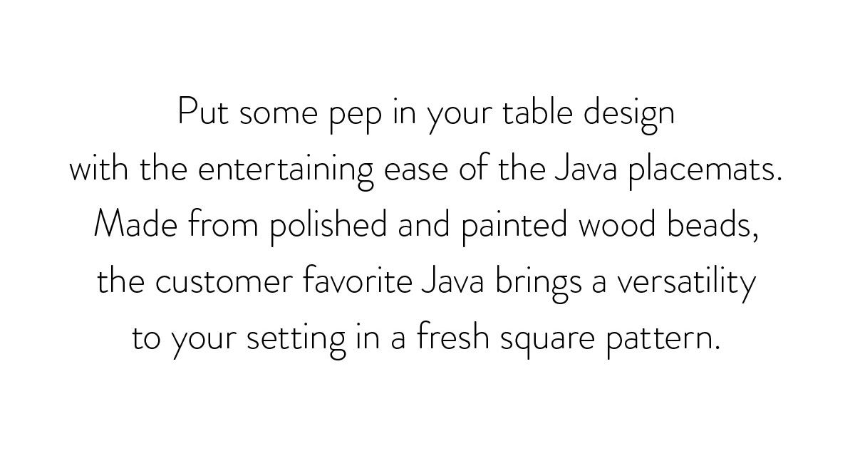 Kim Seybert: Put some pep in your table design with the Java placemats ...